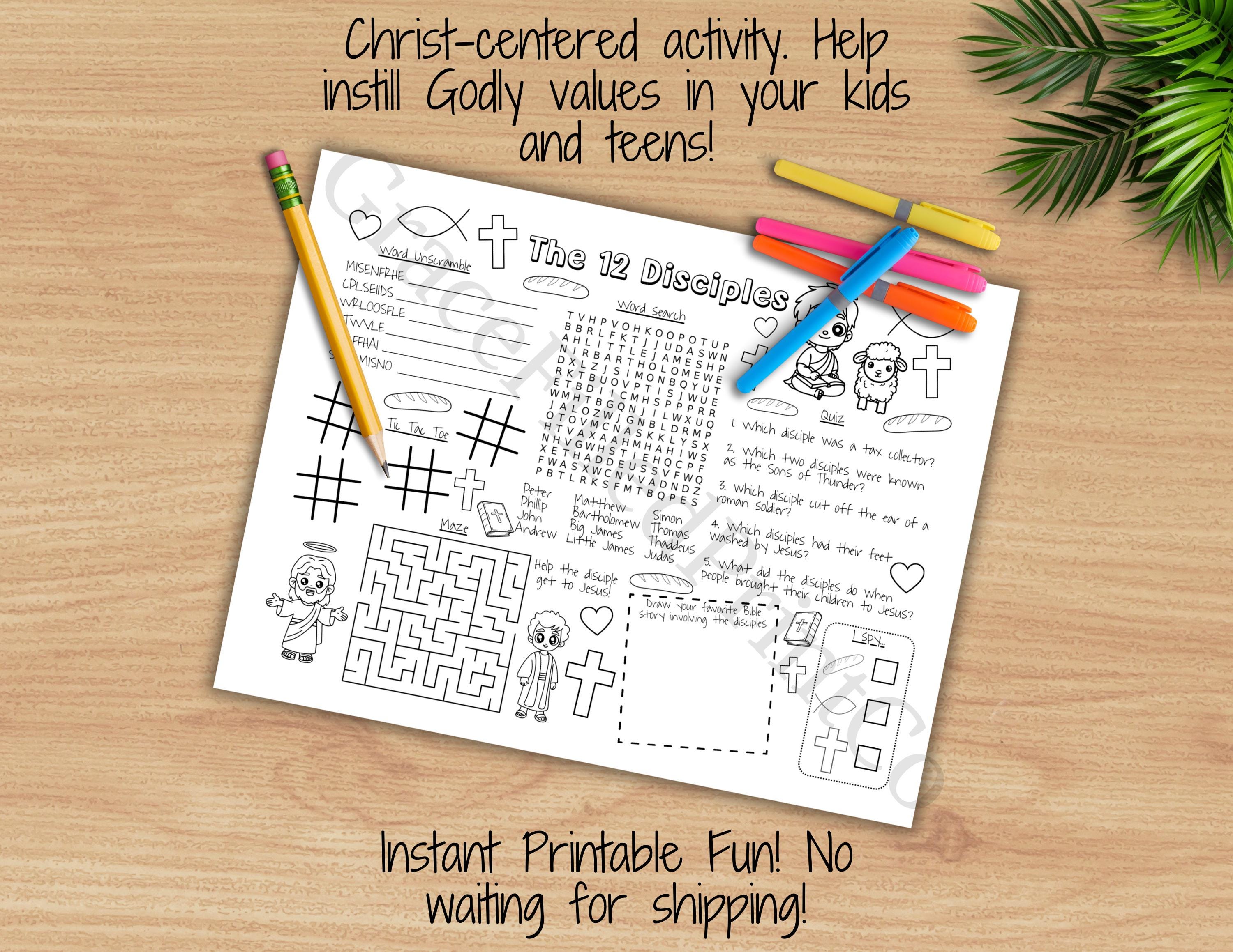 Twelve Disciples Activity Sheet for Kids Bible Education 12 Disciples ...
