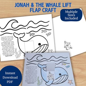 Jonah and the Whale Lift Flap Printable Craft for Sunday School ...