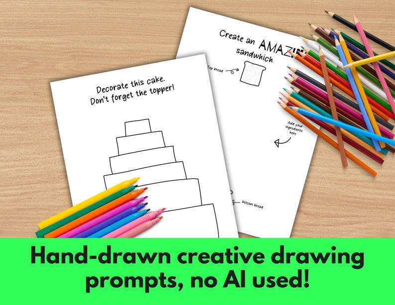 Kids Drawing Prompts: Creative Art & Writing Activity (PDF Printable ...