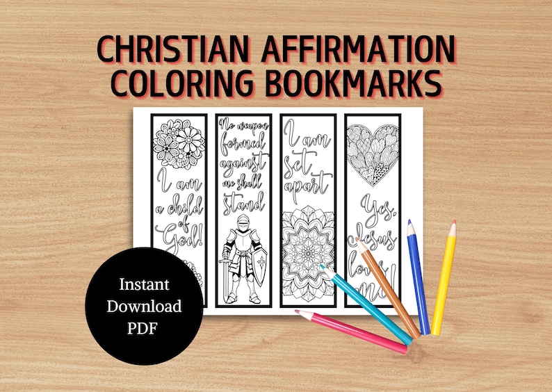 Biblical Affirmation Coloring Bookmarks for Teens Adult Bible Printable ...
