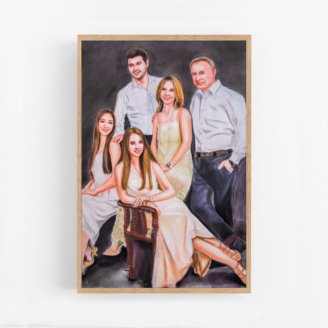 Custom Watercolor Family Portrait From Photos | Hand-painted Ancestry ...