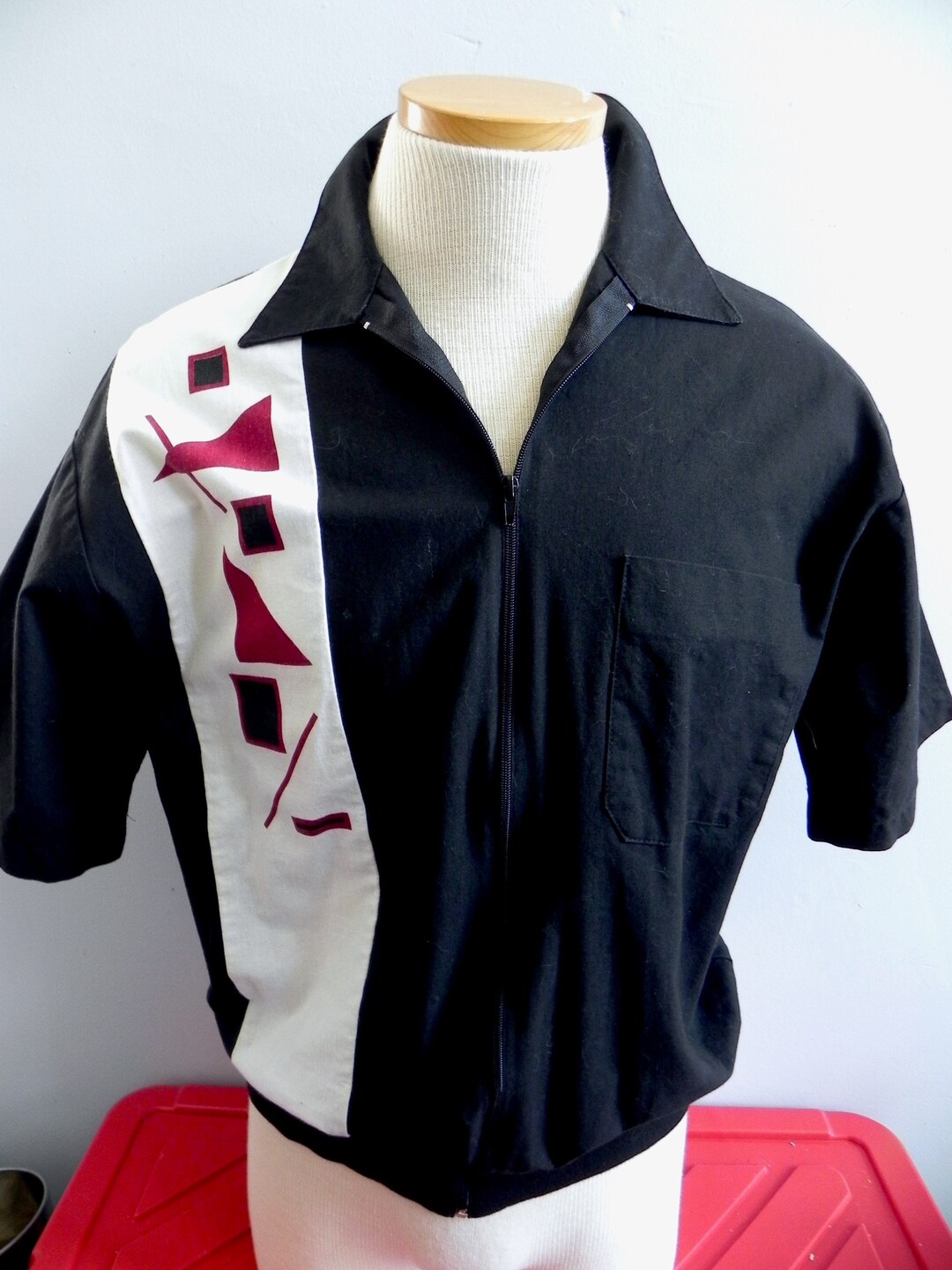 Vintage 80s Me's Zip Front Shirt 80s Does 50s Shirt Jac M - Etsy
