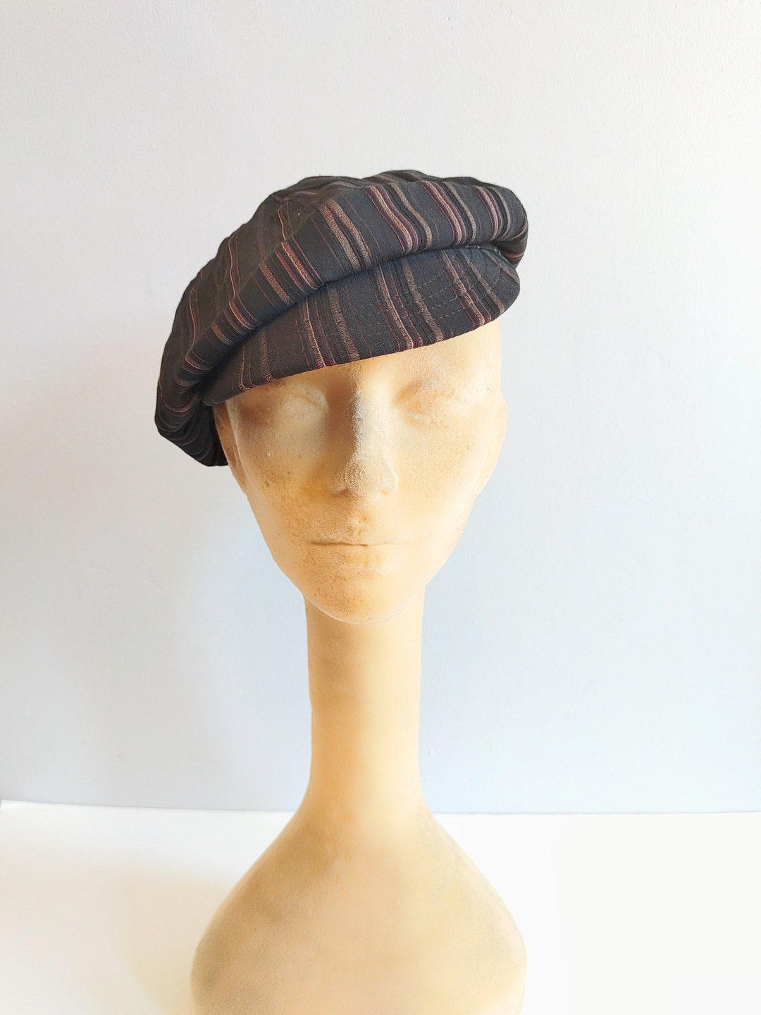 Vintage Striped News Boy Cap - Etsy