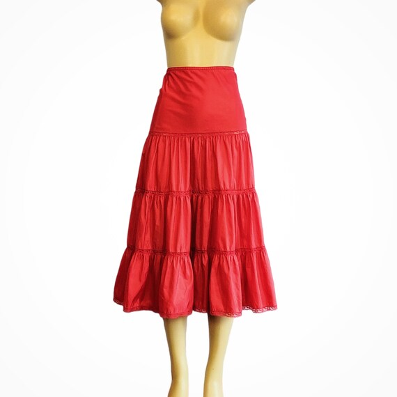 Vintage 50s Red Petticoat Crinoline Plus L XL Tall - Gem