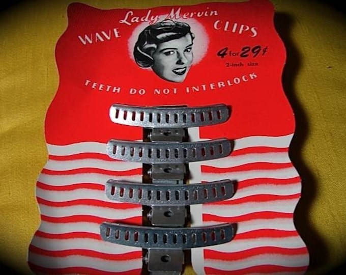 VINTAGE Lady Mervin Wave Clips on Original Card for Retro Hair Styles ...