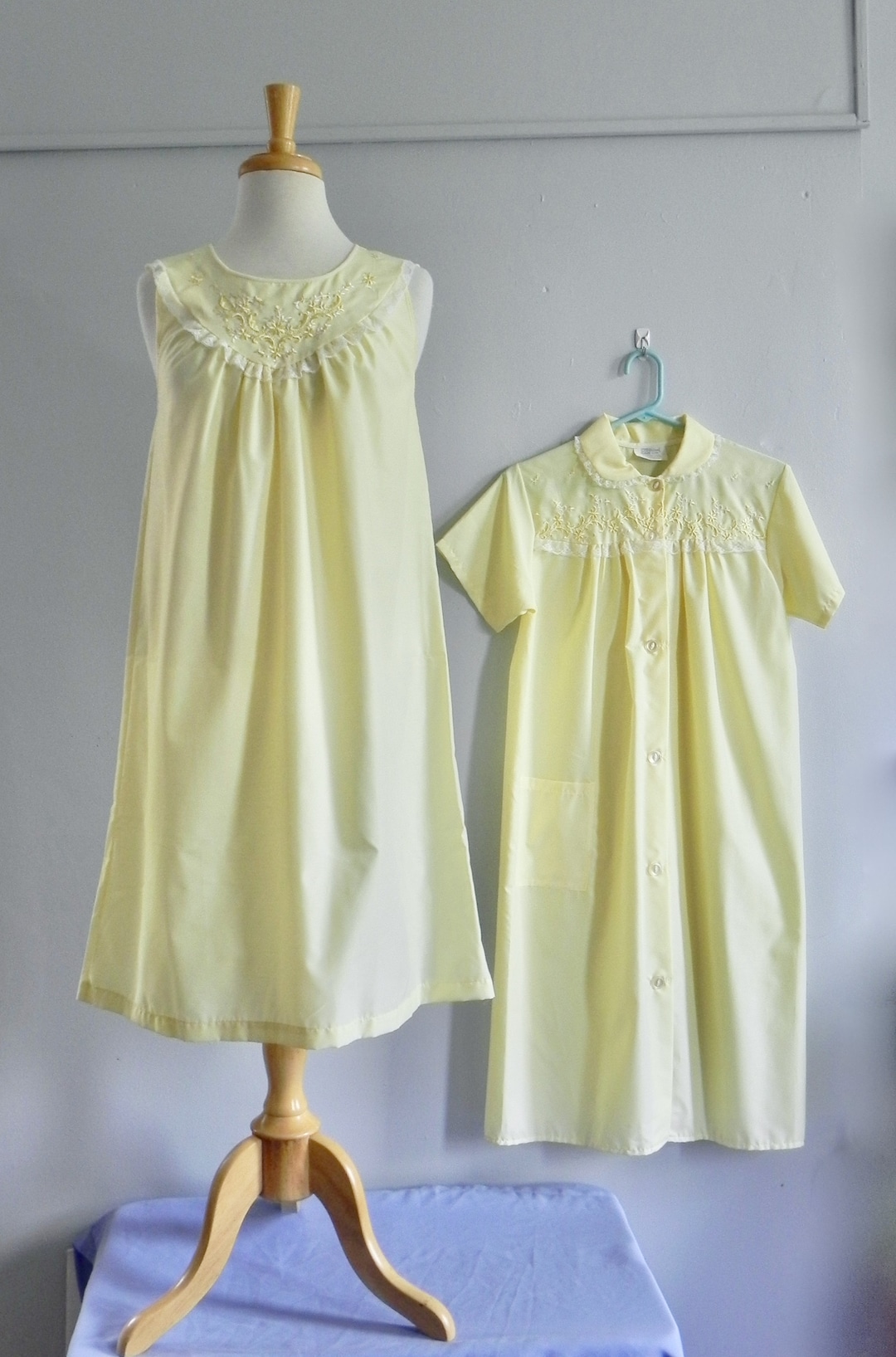 Vintage 60s Night Gown and Robe Penoir Set Summer Negligee - Etsy