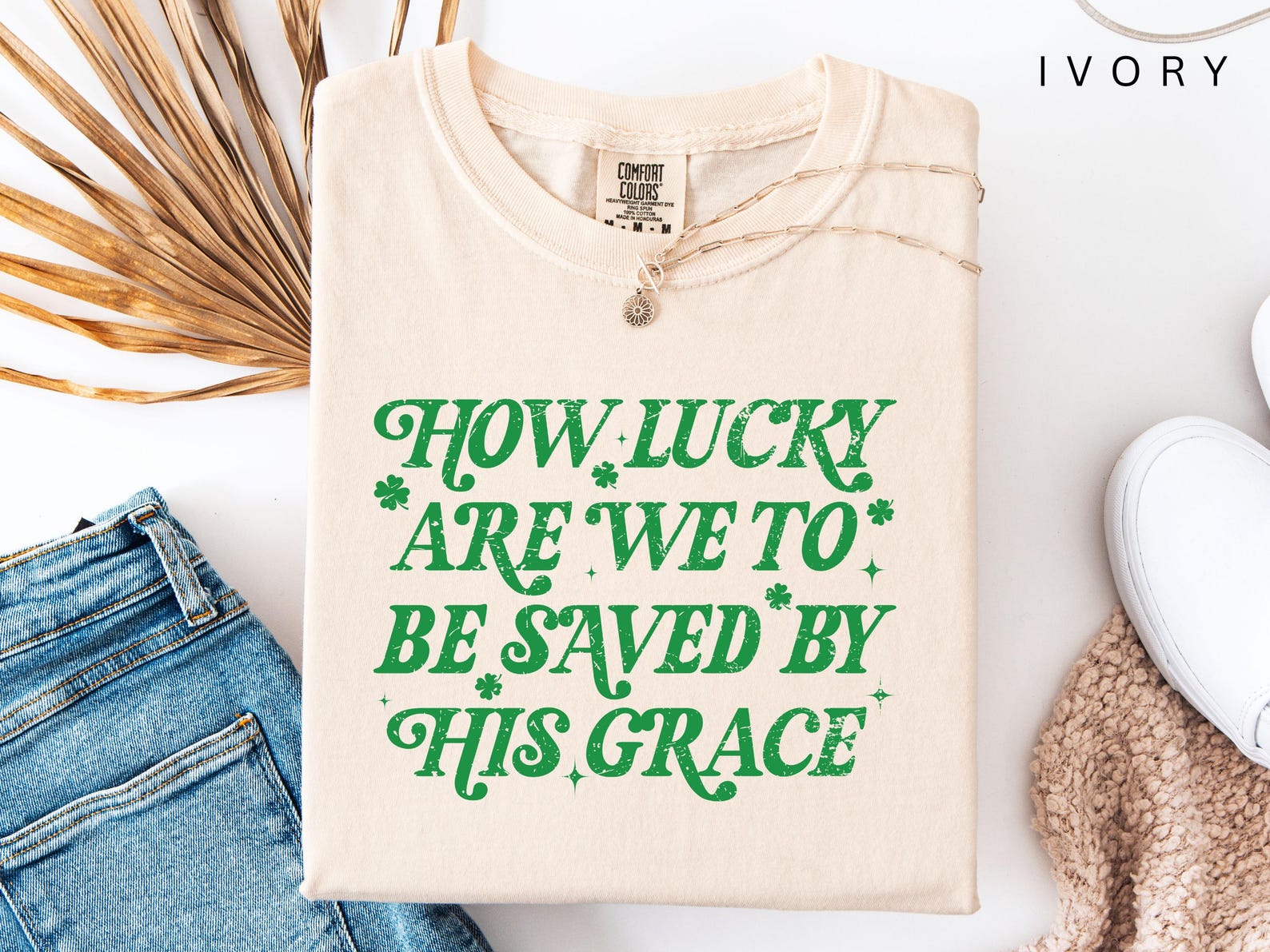 How Lucky Are We to Be Saved by His Grace Shirt, Christian St Patrick’s ...