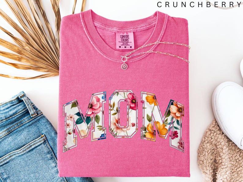 Floral Mama Shirt, Custom Mom Tshirt, Comfort Colors® Tee, Retro Boho ...