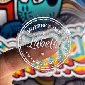 White Ink Clear Stickers Custom White Ink Label Wedding Branding and ...