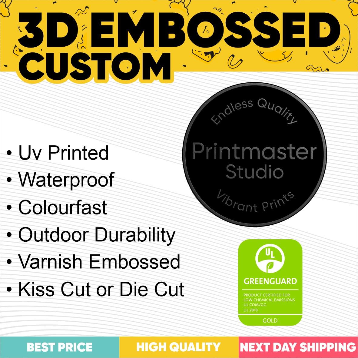3D Embossed Sticker Custom 3D Vinyl Stickers Spot Uv Glossy Stickers 3D ...