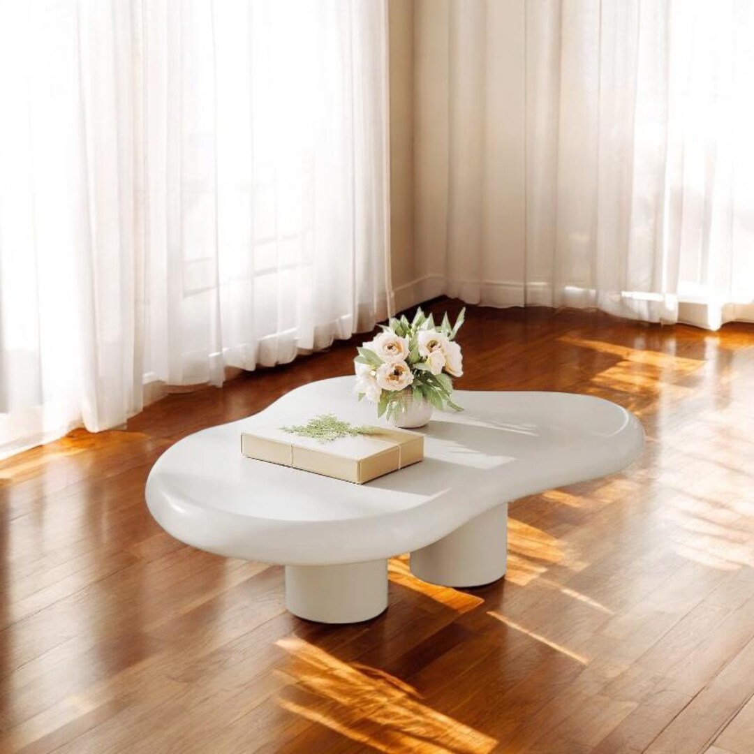 Cloud Shaped Table, White Coffee Table, Modern Sofa Side Table, Unique ...