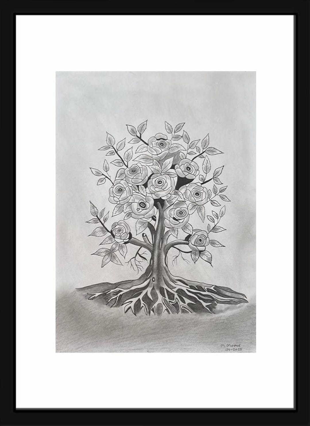 Original Pencil Drawing of Blooming Flowers Above the Soil by Cancer ...