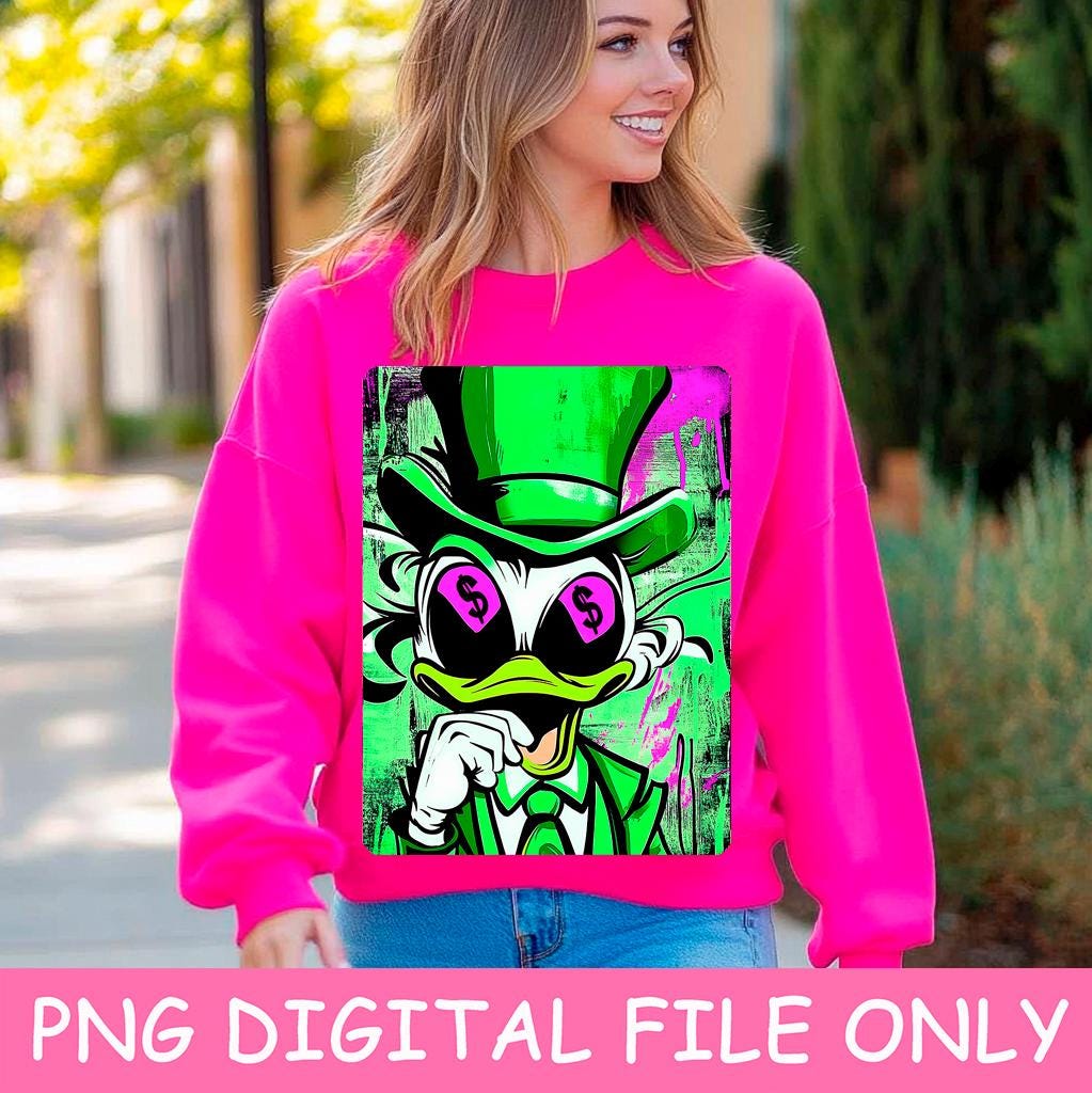 Neon Scrooge Mcduck Graffiti Png, Graffiti Png Design, Urban Shirt Png ...