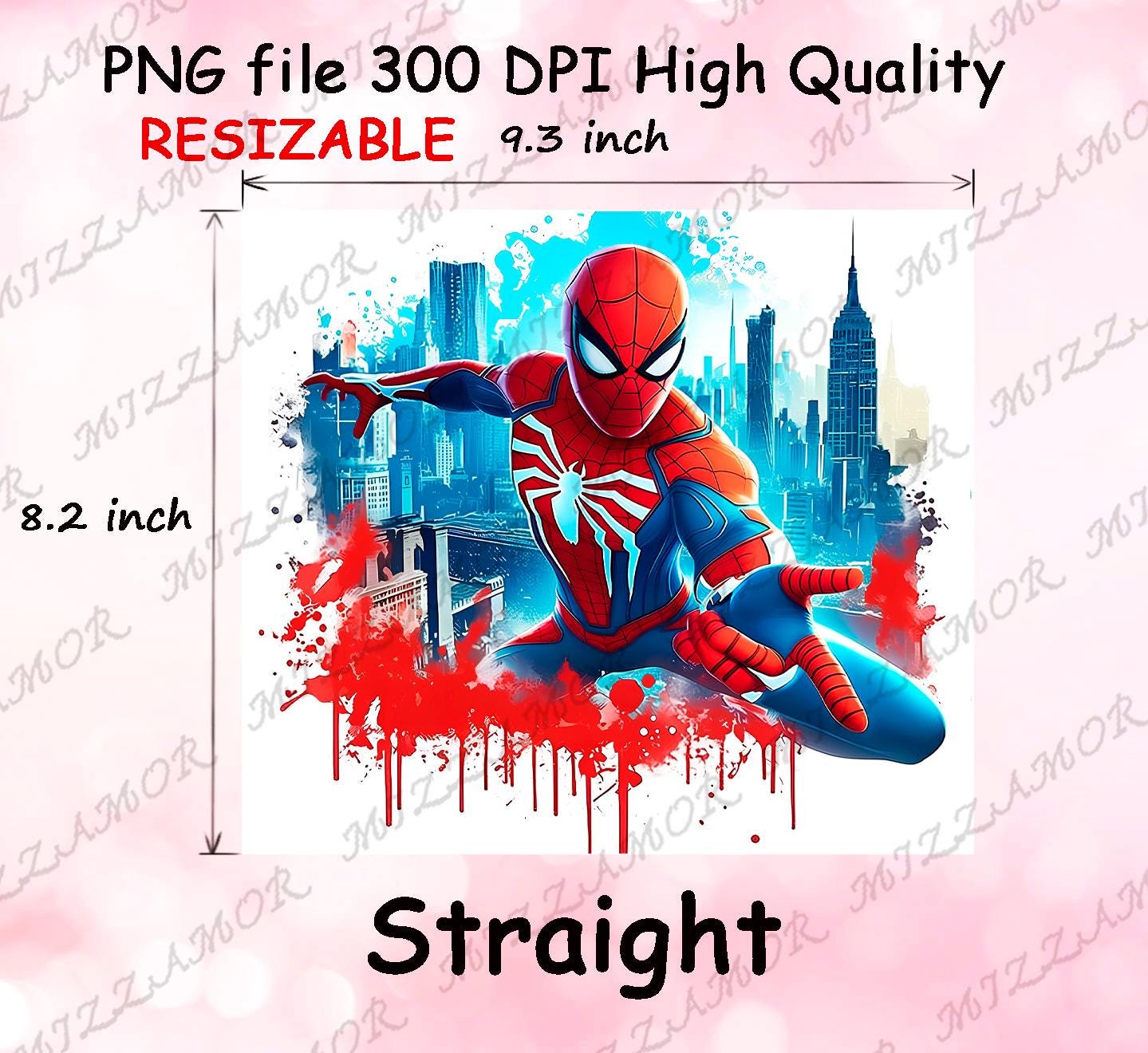Spiderman Tumbler Wrap PNG Superhero Skyline Sublimation Design - Etsy