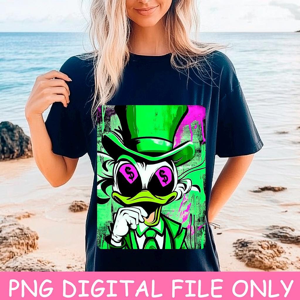 Neon Scrooge Mcduck Graffiti Png, Graffiti Png Design, Urban Shirt Png ...