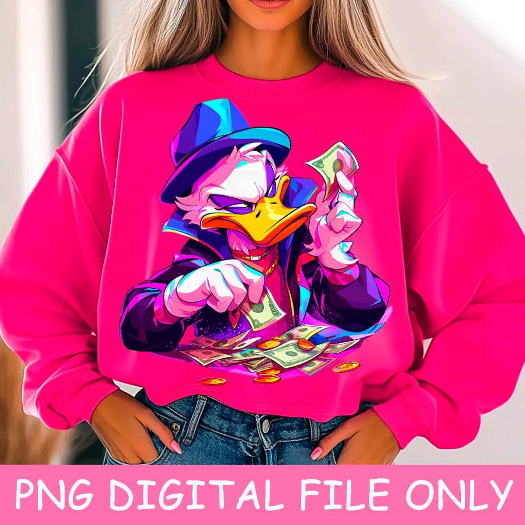 Gangster Scrooge Mcduck PNG, Neon PNG Design, Funny Scrooge With Money ...