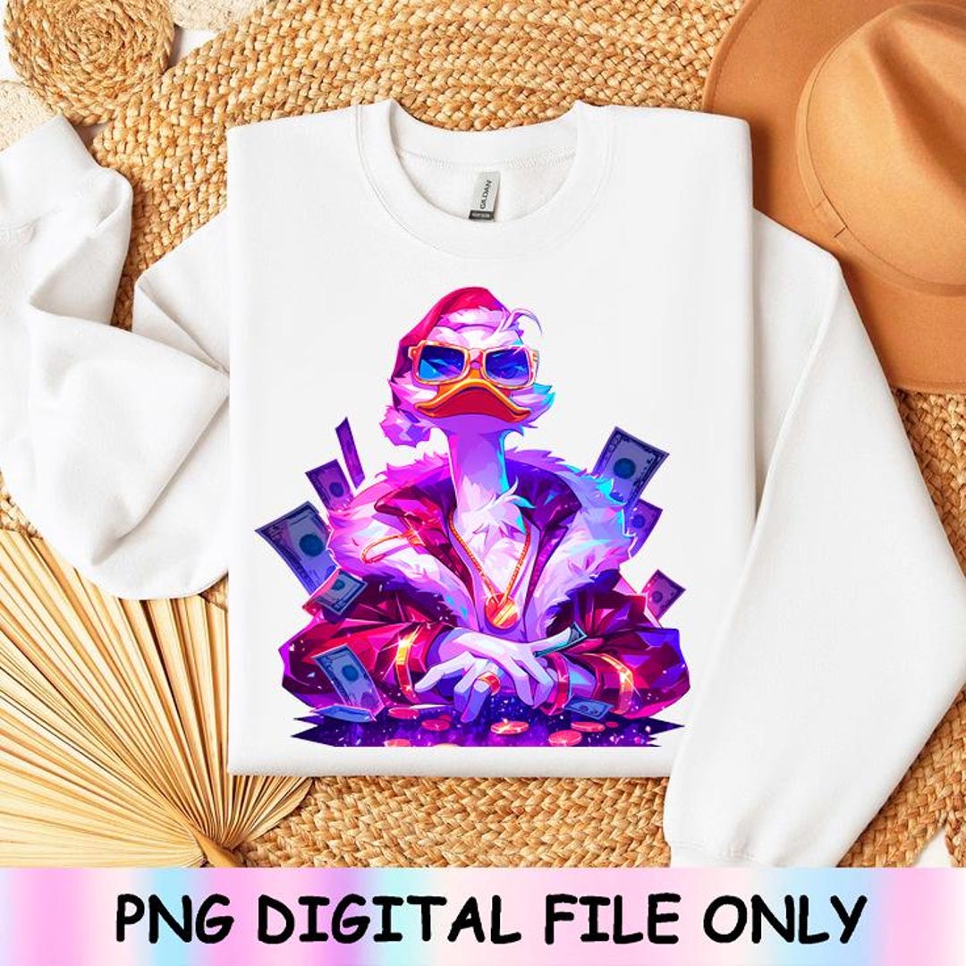 Gangsta Duck PNG : motif hip-hop à sublimation d'argent (téléchargement ...