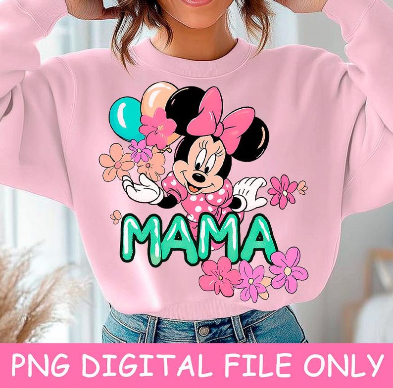 Mama Minnie Mouse Png, Sublimation Designs, Disneyland Mama Png Design ...
