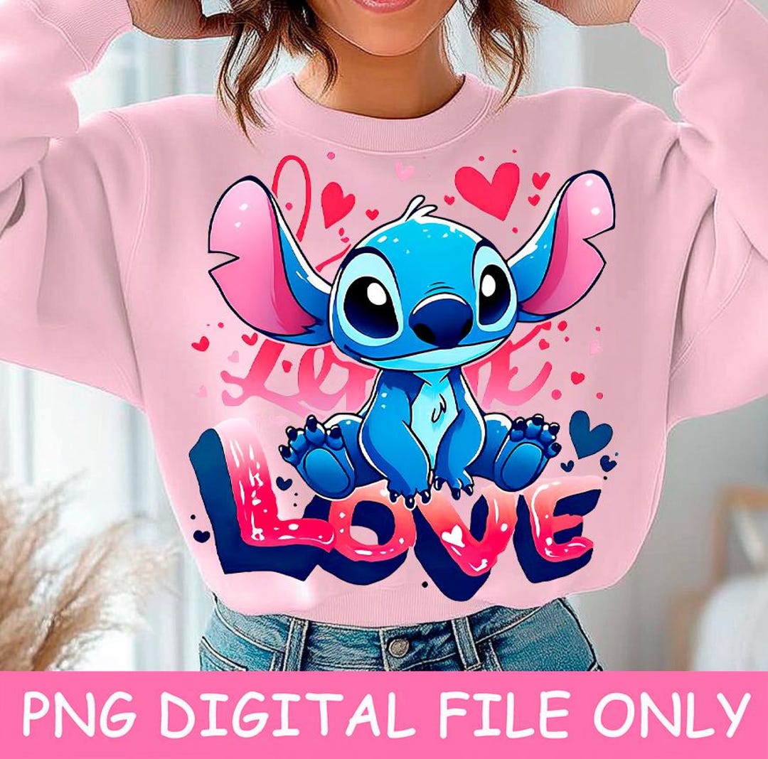 Stitch Love Graffiti PNG: Valentine Stitch Coquette Shirt Design ...