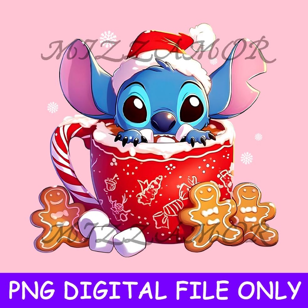 Cute Stitch Christmas PNG Clipart, Stitch Santa Hat Png, Kids Christmas ...