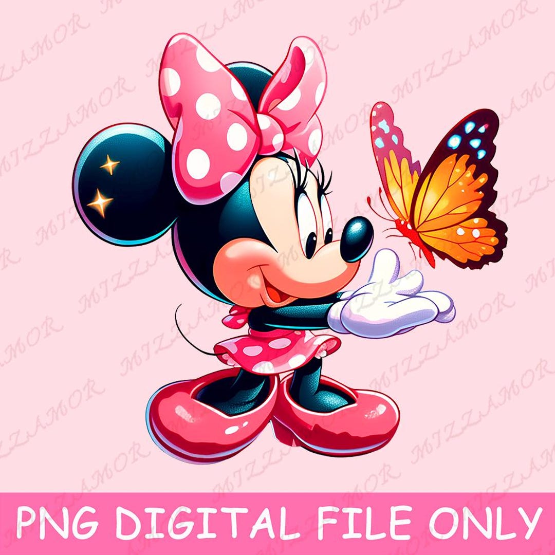 Minnie & Butterfly Png, Minnie Coquette Bow Png, Minnie Sublimation Png ...
