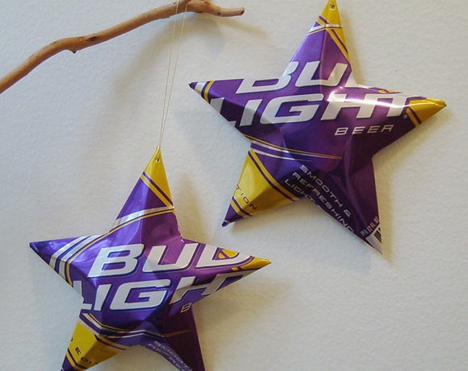 Bud Light Beer , Limited Edition Purple and Gold Beer Stars Christmas ...