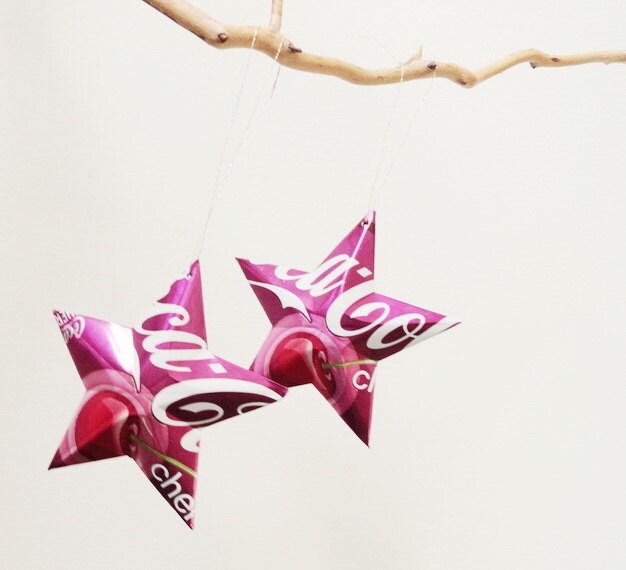 Cherry Coke Stars Gift Topper Ornaments Coca Cola | Etsy