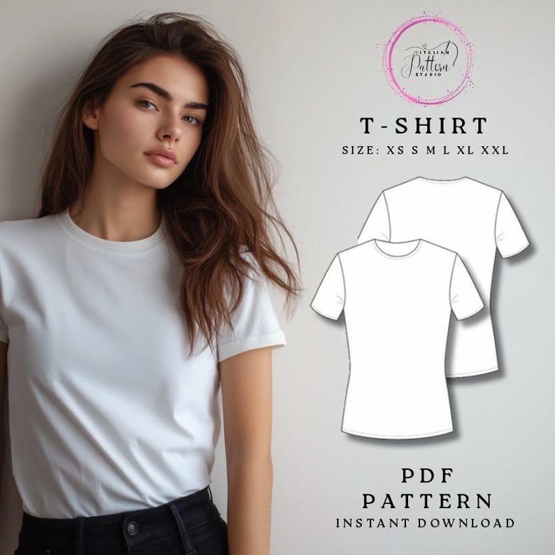 T-shirt Pattern for Women, Sizes XS-XXL, Instant Pdf Download A4 Us ...