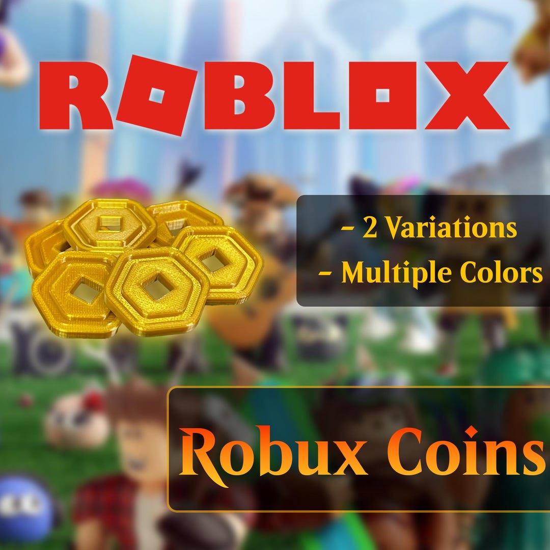 Robux Coins 3D Printed, Multi-colored Robux Play Money Replica as a ...