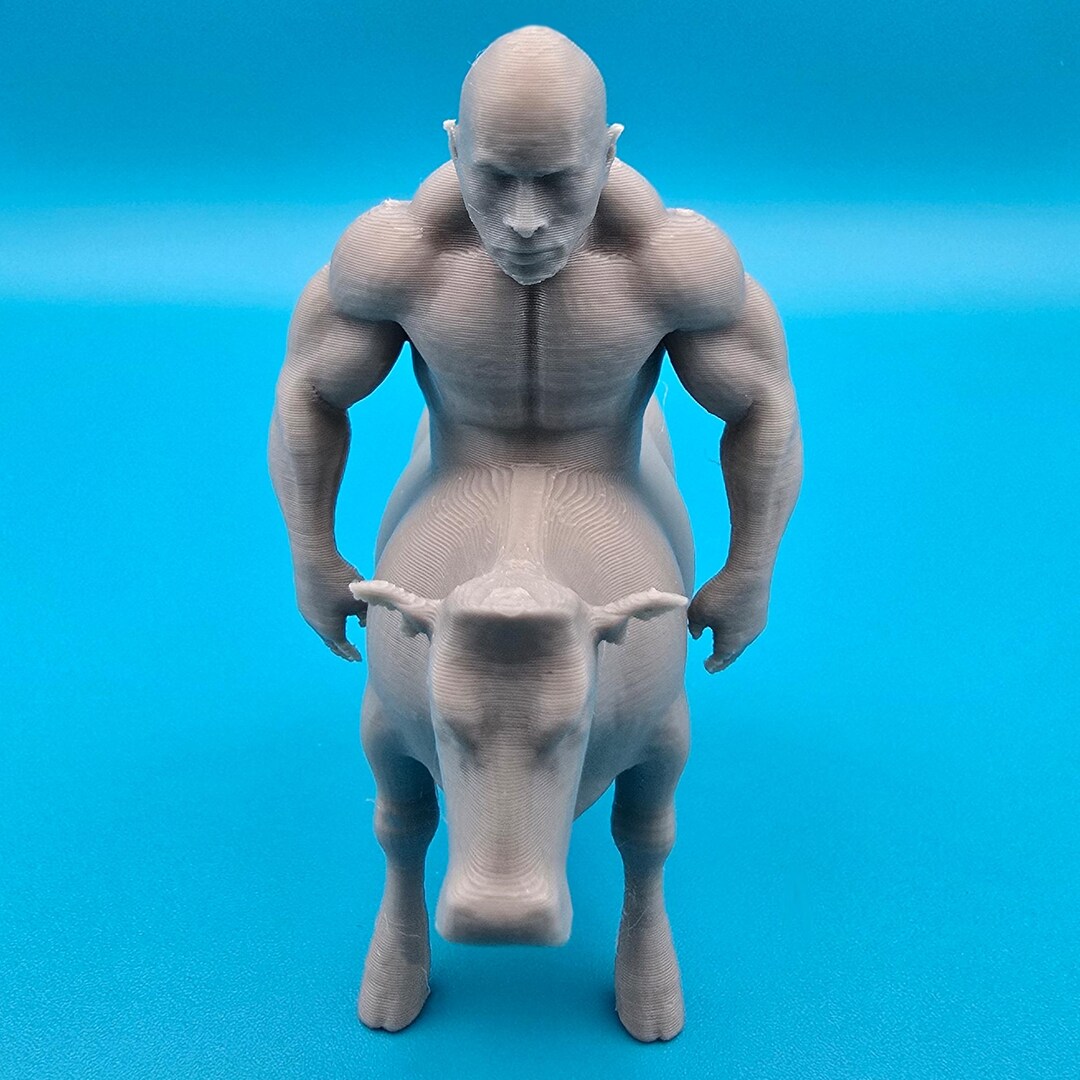 Dwayne the Moo Johnson XL - 3D Printed Figure - Large Version - Big ...