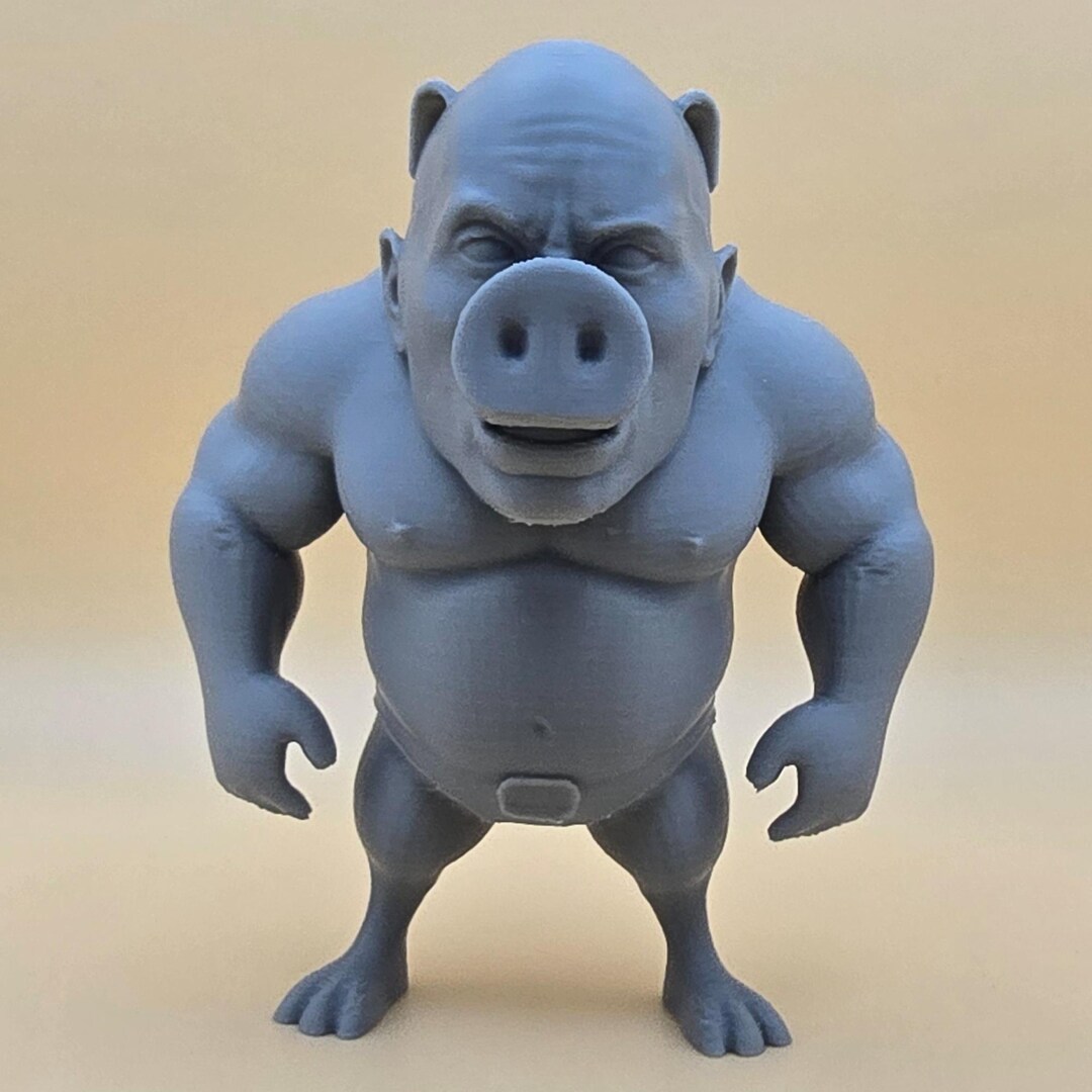 Dwayne the Hog Johnson Mini 3D Printed Figure Small Version Funny Pig ...
