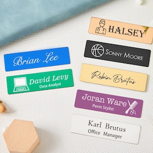 Engraved Custom Name Tags With Magnet,personalized for Coworkers ...