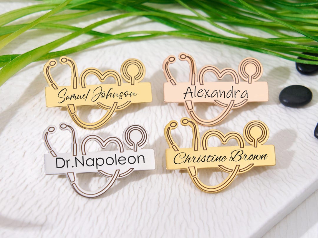 Personalized Medical Pin for Nurse,customized Stethoscope Name Brooch ...