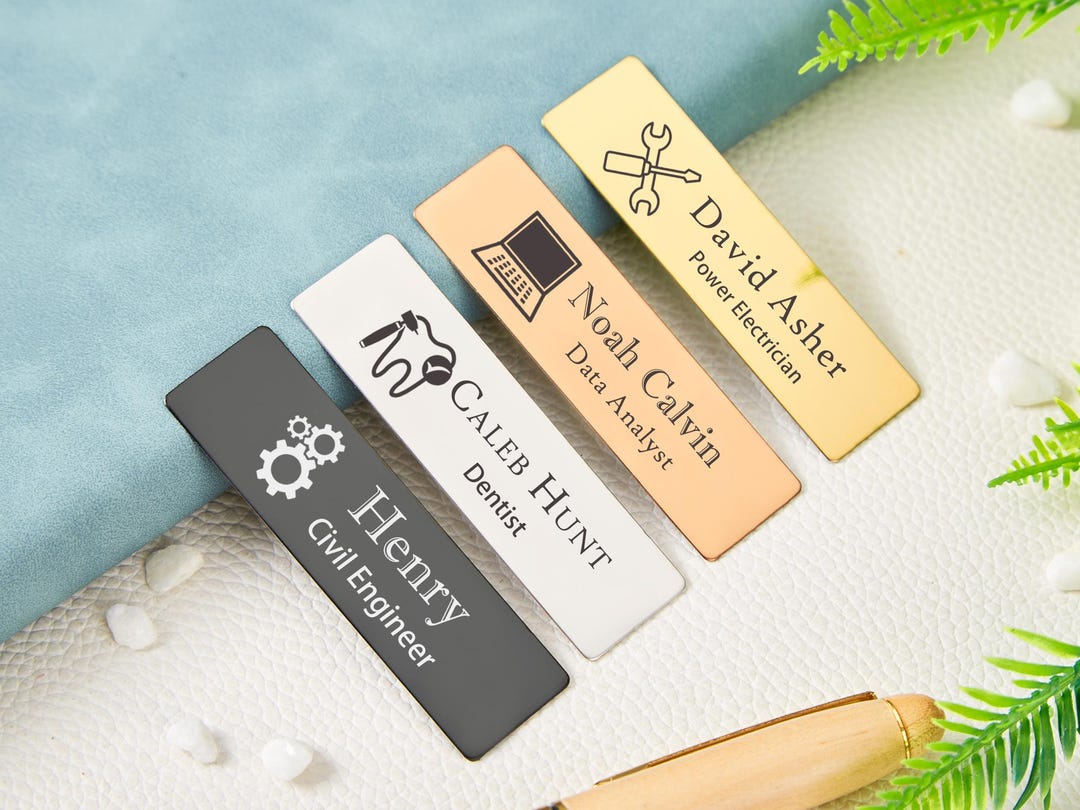 Engraved Custom Name Tags With Magnet,personalized for Coworkers ...
