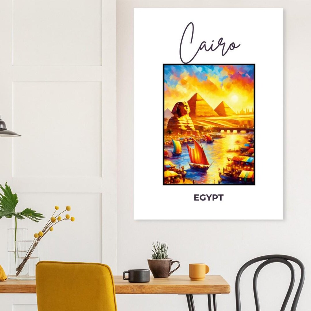 Cairo Egypt Poster Stunning Wall Art of Ancient Wonders and Vibrant Scenery A4 to A0 Sizes - Etsy