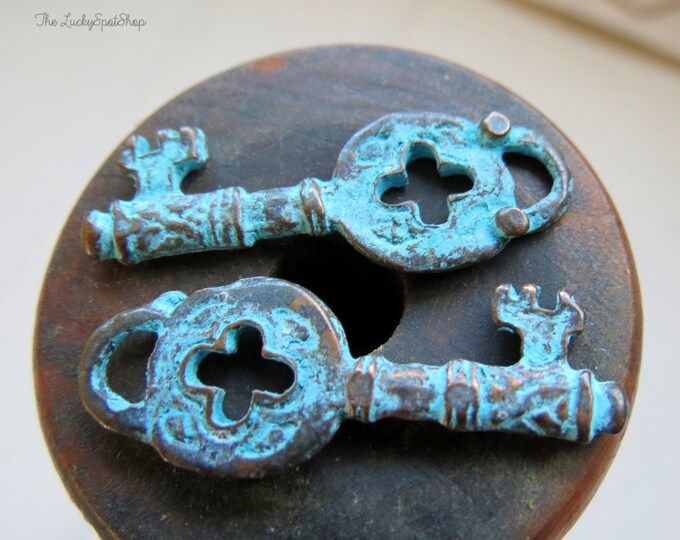 NEW Mykonos AGED KEYS . 32 Mm . 2 Pieces . Greek Charms - Etsy