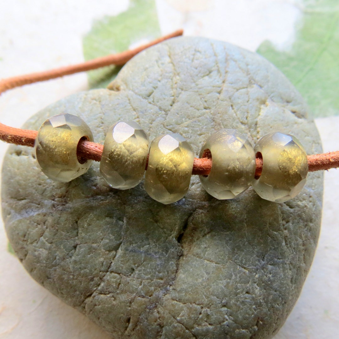 MATTE GOLDEN ROLLERS . 10 Czech Metallic Large Hole Beads . Size 9 Mm ...