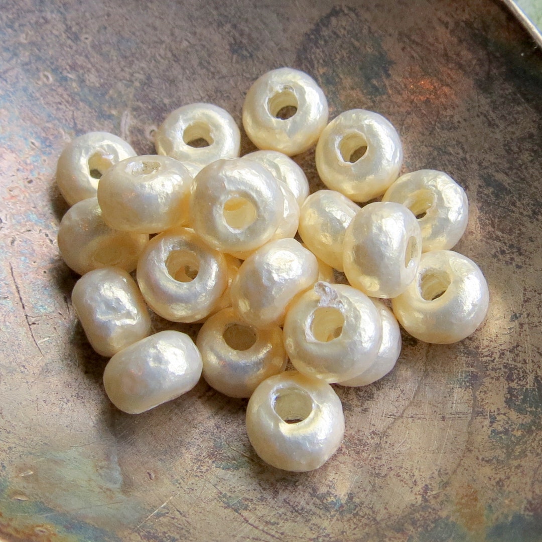 MIYUKI WHITE PEARLS . 20 Miyuki Rustic Pearl Glass Seed Beads . 5 Mm ...