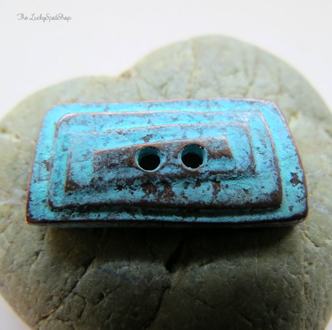 MYKONOS RECTANGLE BUTTONS . 28 by 16 Mm . 1 Button . Greek Charms and ...