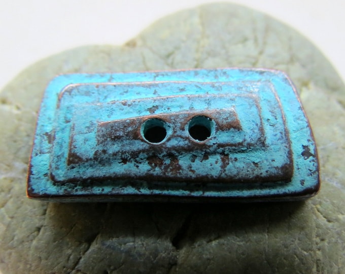 MYKONOS RECTANGLE BUTTONS . 28 by 16 Mm . 1 Button . Greek Charms and ...