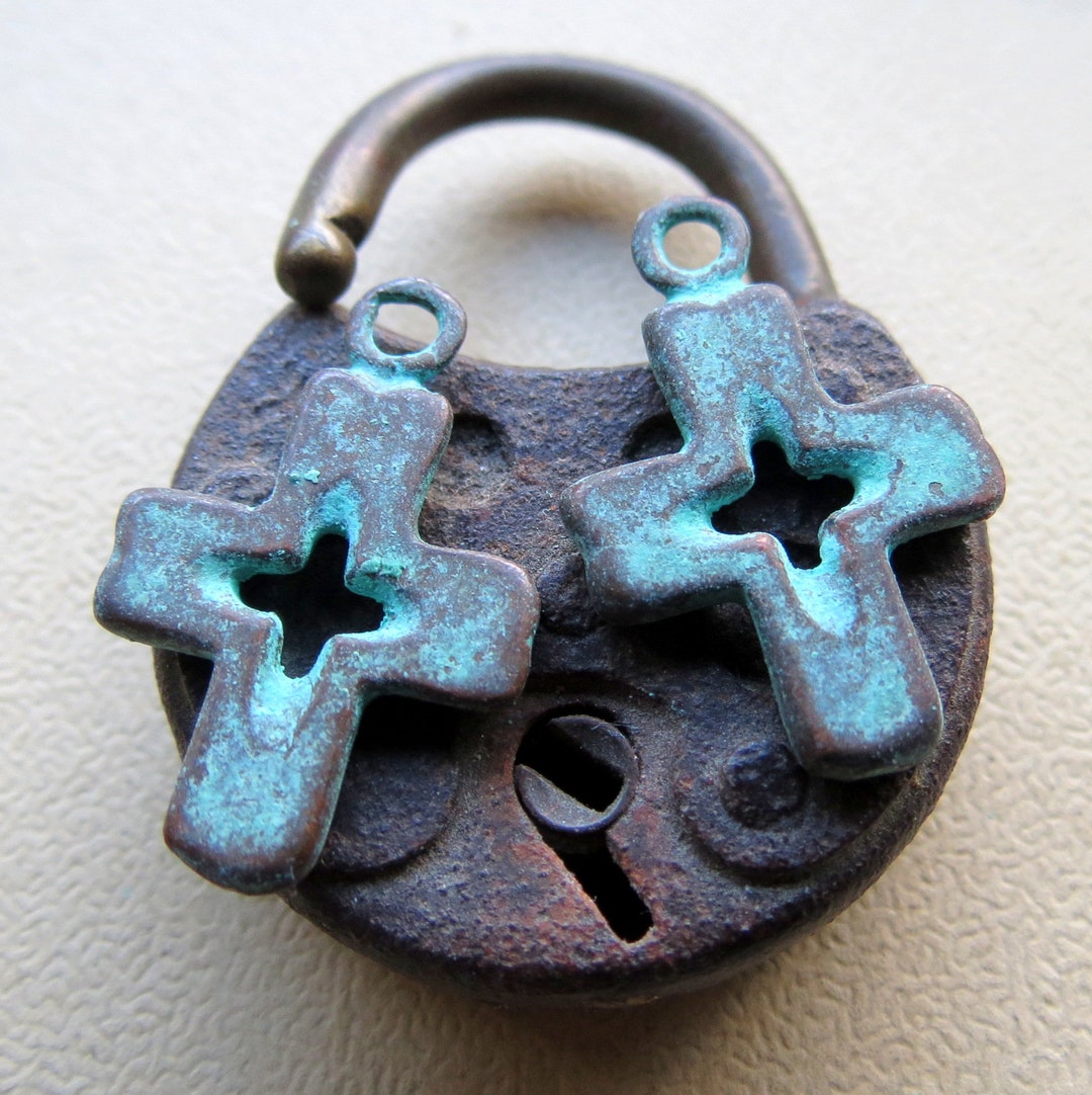 MYKONOS MISSION CROSSES . 22 Mm by 17 Mm . 2 Pieces . Greek Charms ...