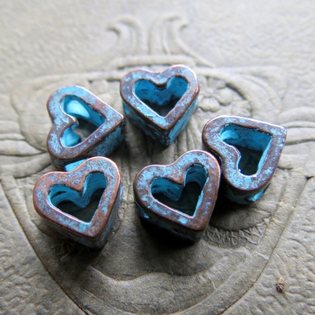 MYKONOS HEART SPACERS . 8 Mm . 3 Pieces . Greek Findings . Supplies for ...