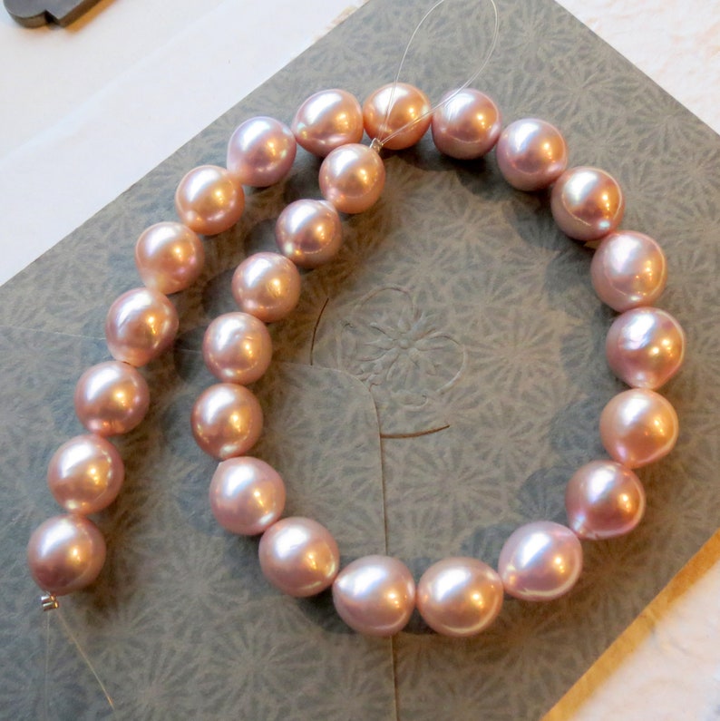 1 LARGE EDISON PEARL . 1 Rare Round Natural Creamy Mauve High Luster ...