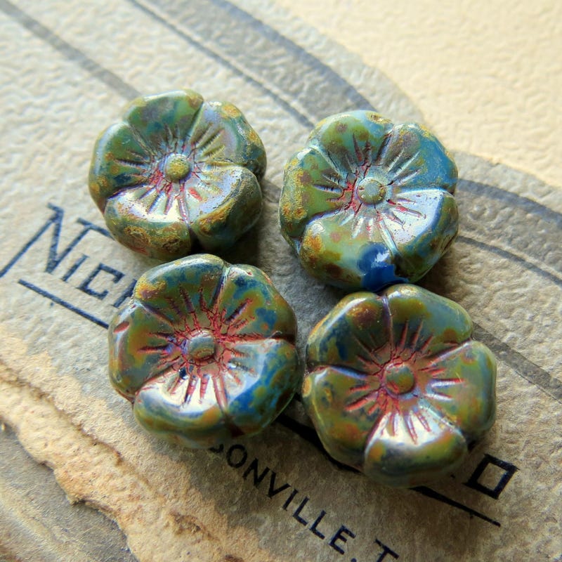 Czech Flower Beads - Etsy