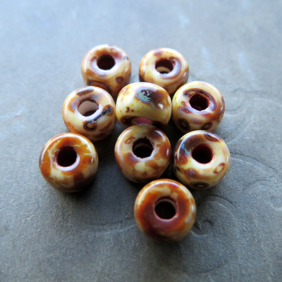 Back in Stock MATUBO AGED IVORY . Czech Picasso Seed Beads . Size 2/0 ...