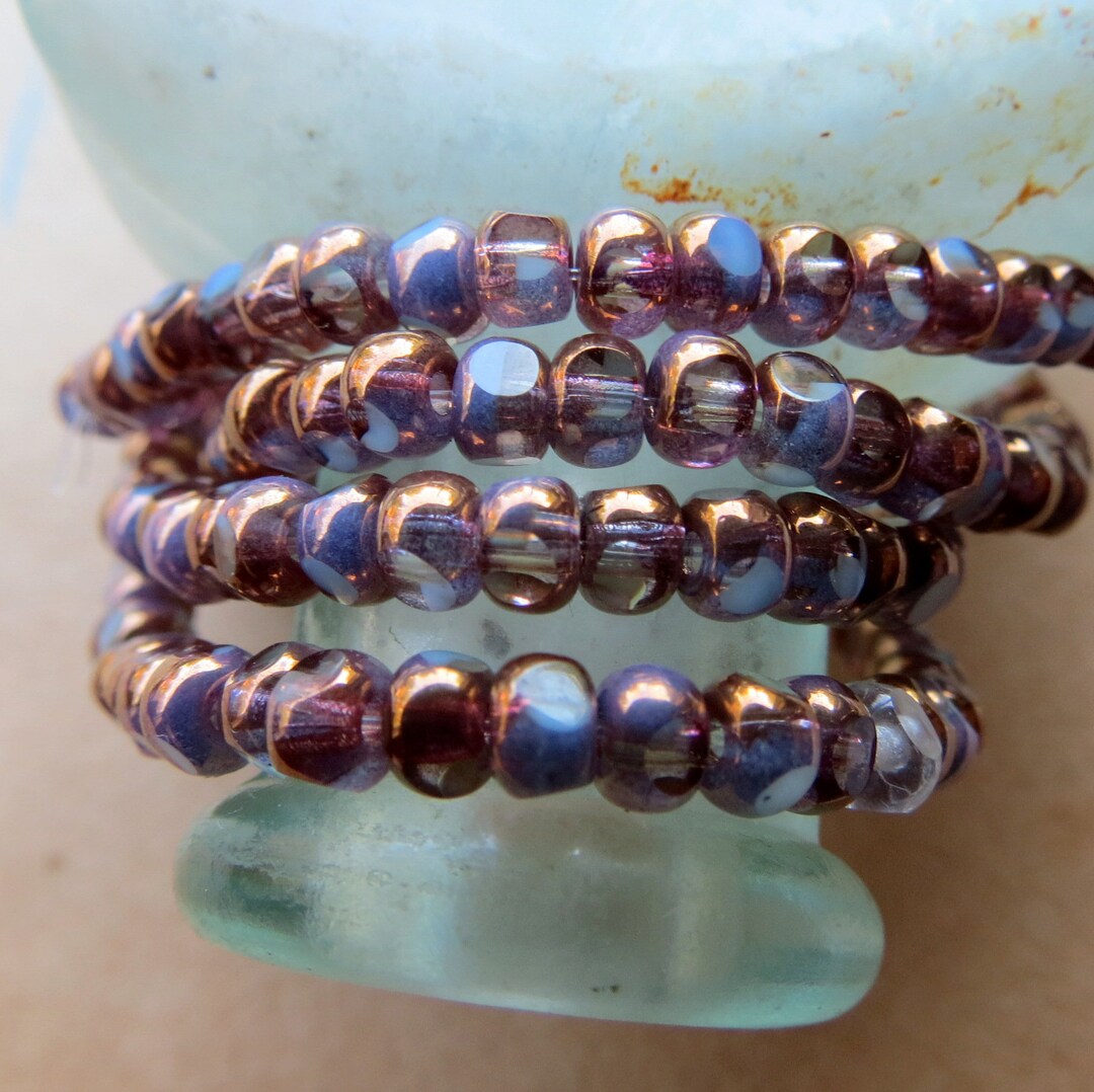 50 Czech Tri-cut Seed Beads: Bronzed Periwinkle Metallic, Size 6/0 - Etsy