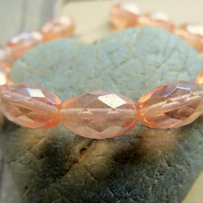 Frosted Glass Peach Beads - Etsy