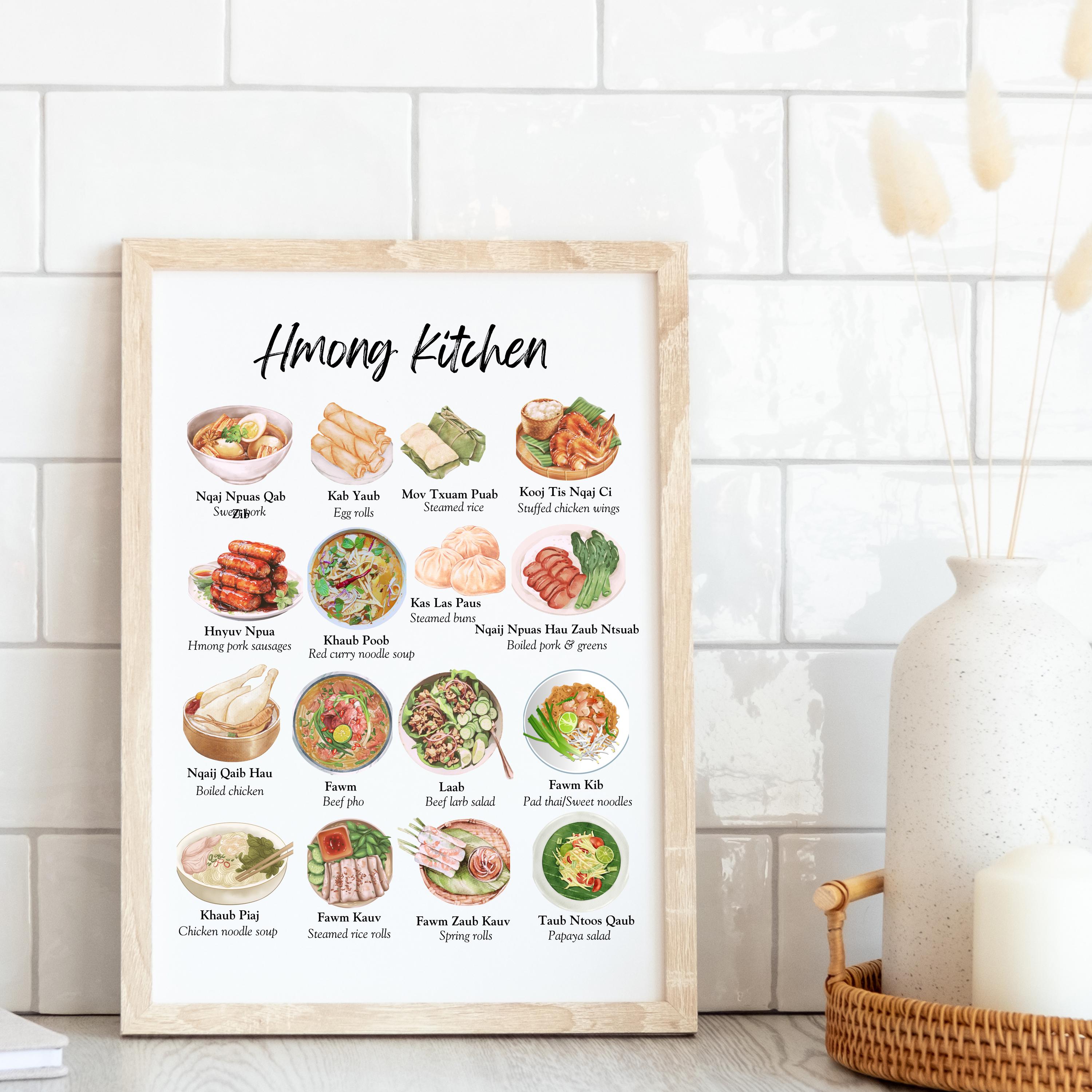 Hmong Kitchen Wall Art Posters | Hmong Wall Art | Food Art Print for ...