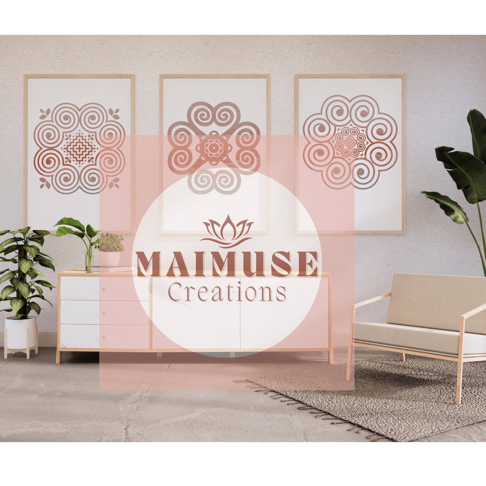 Set of 6 Hmong Mandalas (style 2) Printable Wall Art | Hmong Wall Art ...