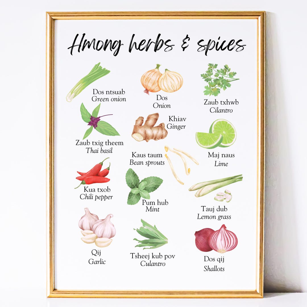 Hmong Herbs & Spices Art Print | Kitchen Wall Decor - Etsy